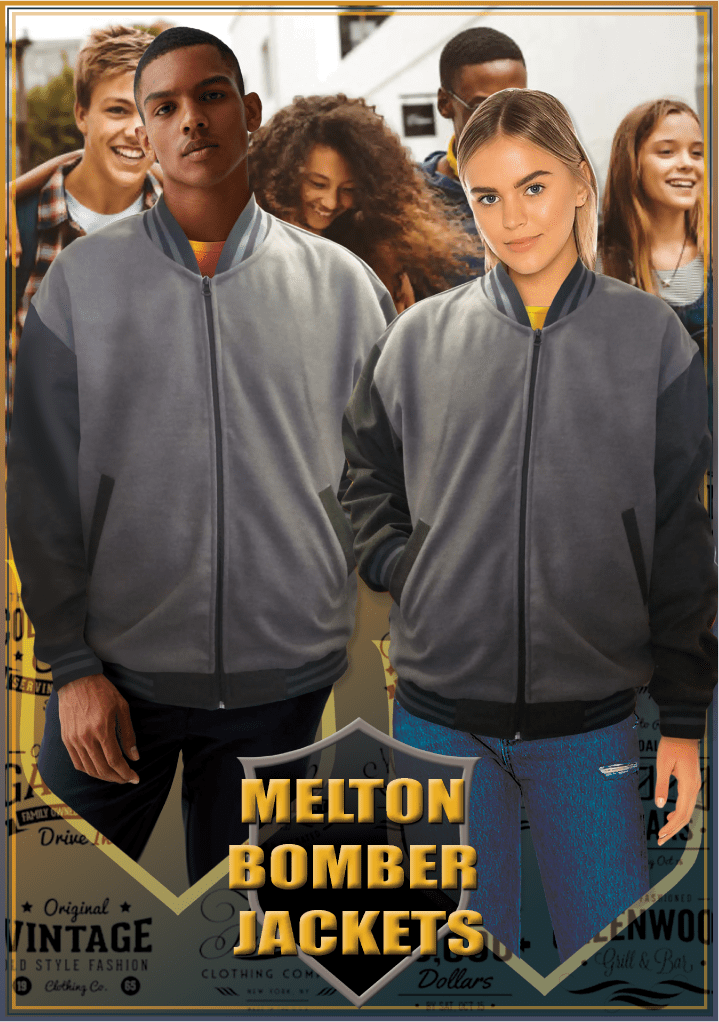 Melton Bomber Jacket – MBJ4 – Quebe Manufacturing